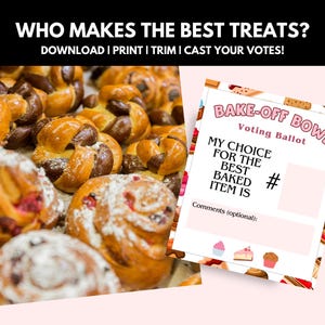 Summer Bake-off Competition Scorecard | Printable Voting Ballot ...