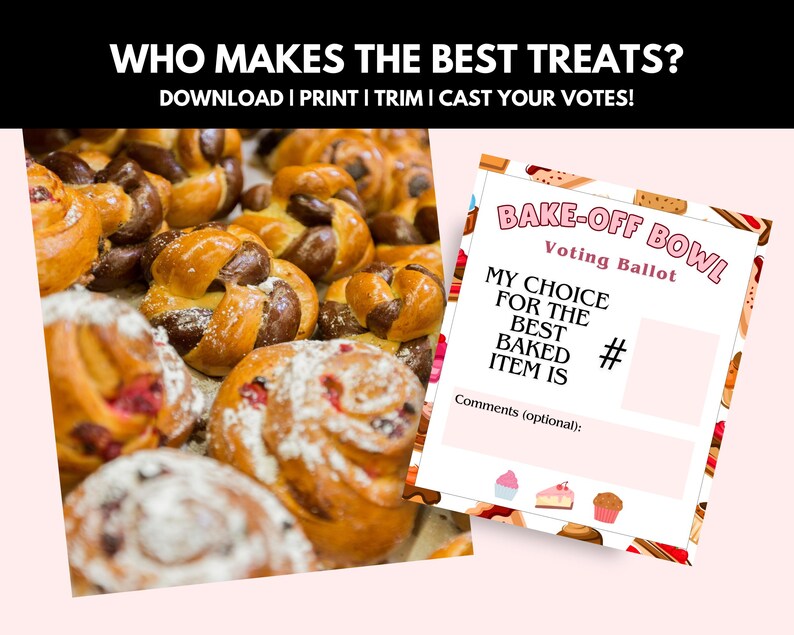 Summer Bake-off Competition Scorecard | Printable Voting Ballot ...