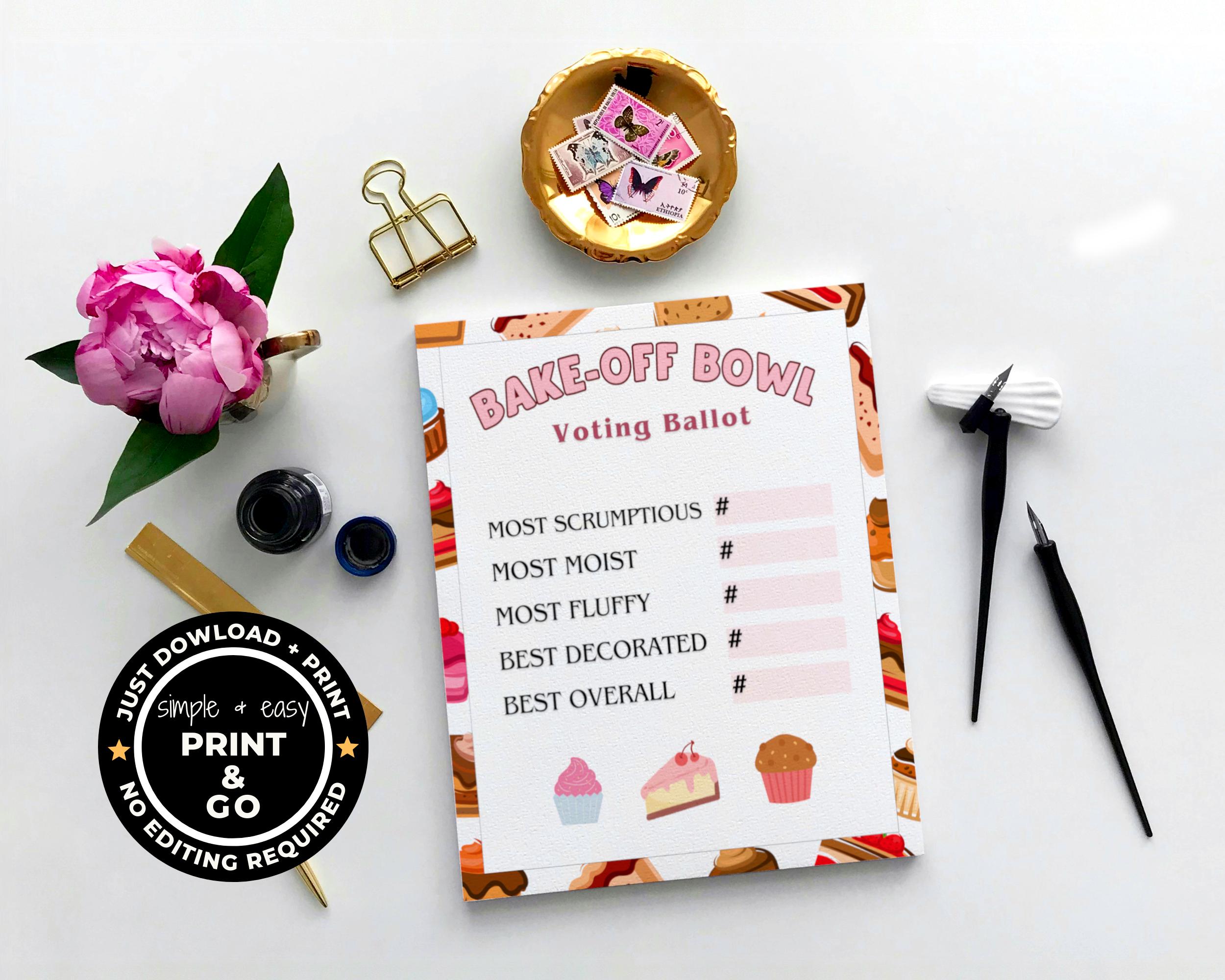Baking Championship Printable Voting Ballot for Summer, Bake off ...