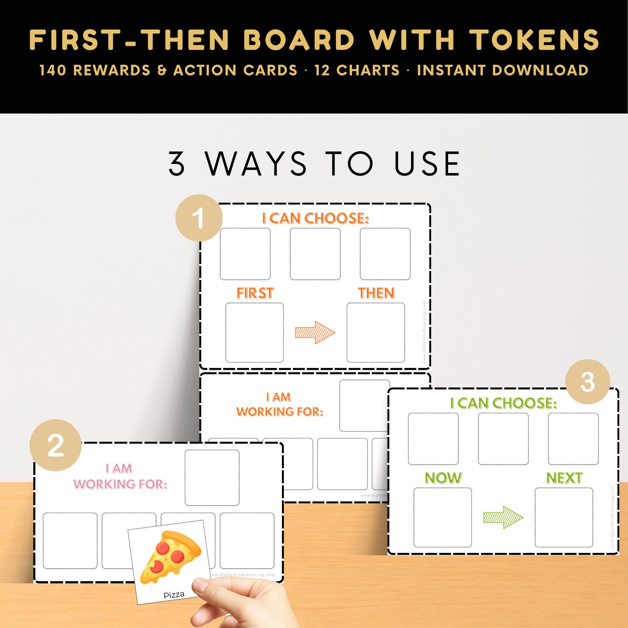 First Then Board Printable | Autism ABA Visual Schedule, Reward Chart ...
