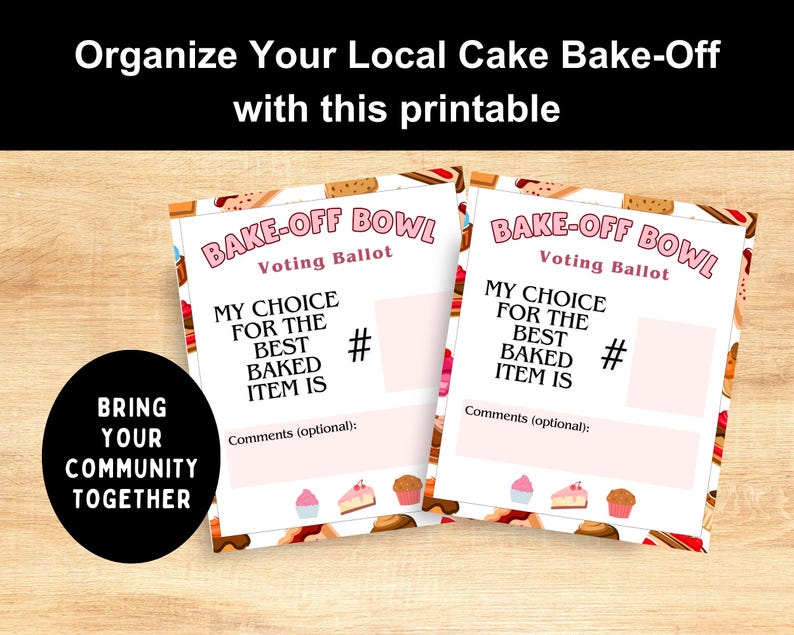 Summer Bake-off Competition Scorecard | Printable Voting Ballot ...