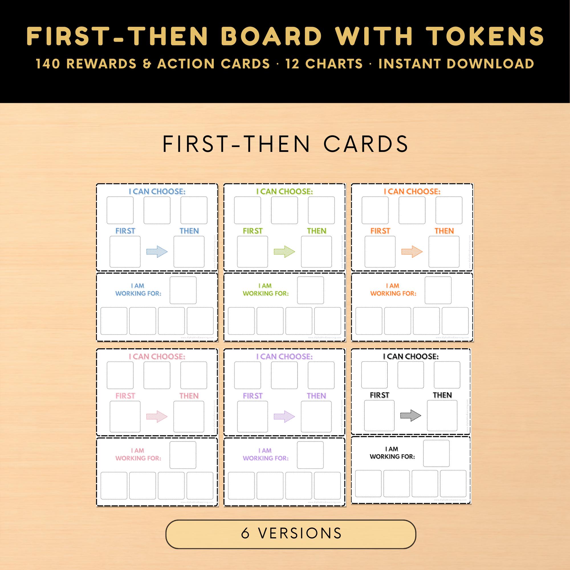 First Then Board Printable | Autism ABA Visual Schedule, Reward Chart ...