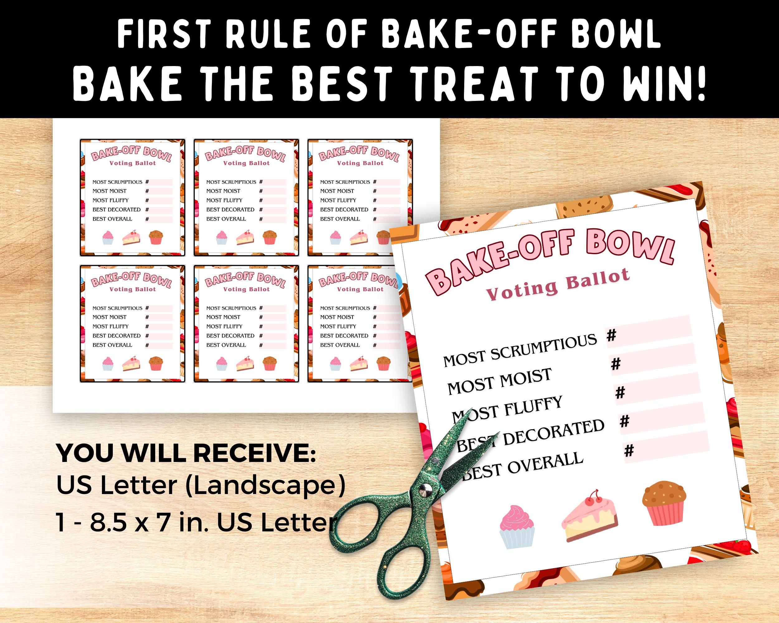 Baking Championship Printable Voting Ballot for Summer, Bake off ...