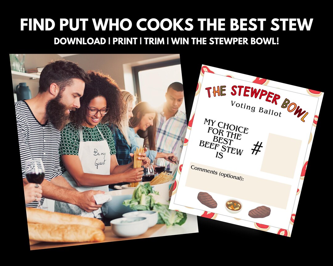 Summer Stew Cook-off Scorecard, Office Party Food Contest, Tailgate ...