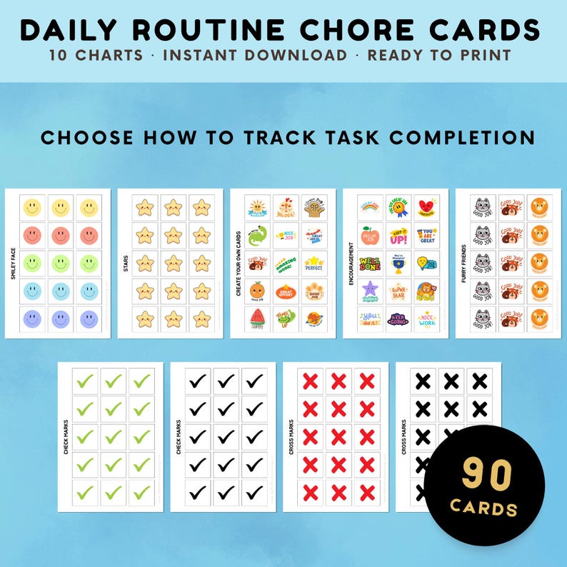 Printable Daily Routine Chart for Kids, Visual Chore Schedule for Kids ...