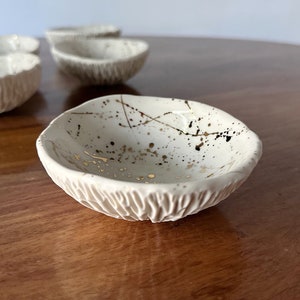 Gold Splatter Small Geode Bowl White Gold Small Ceramic Bowl, Ring ...