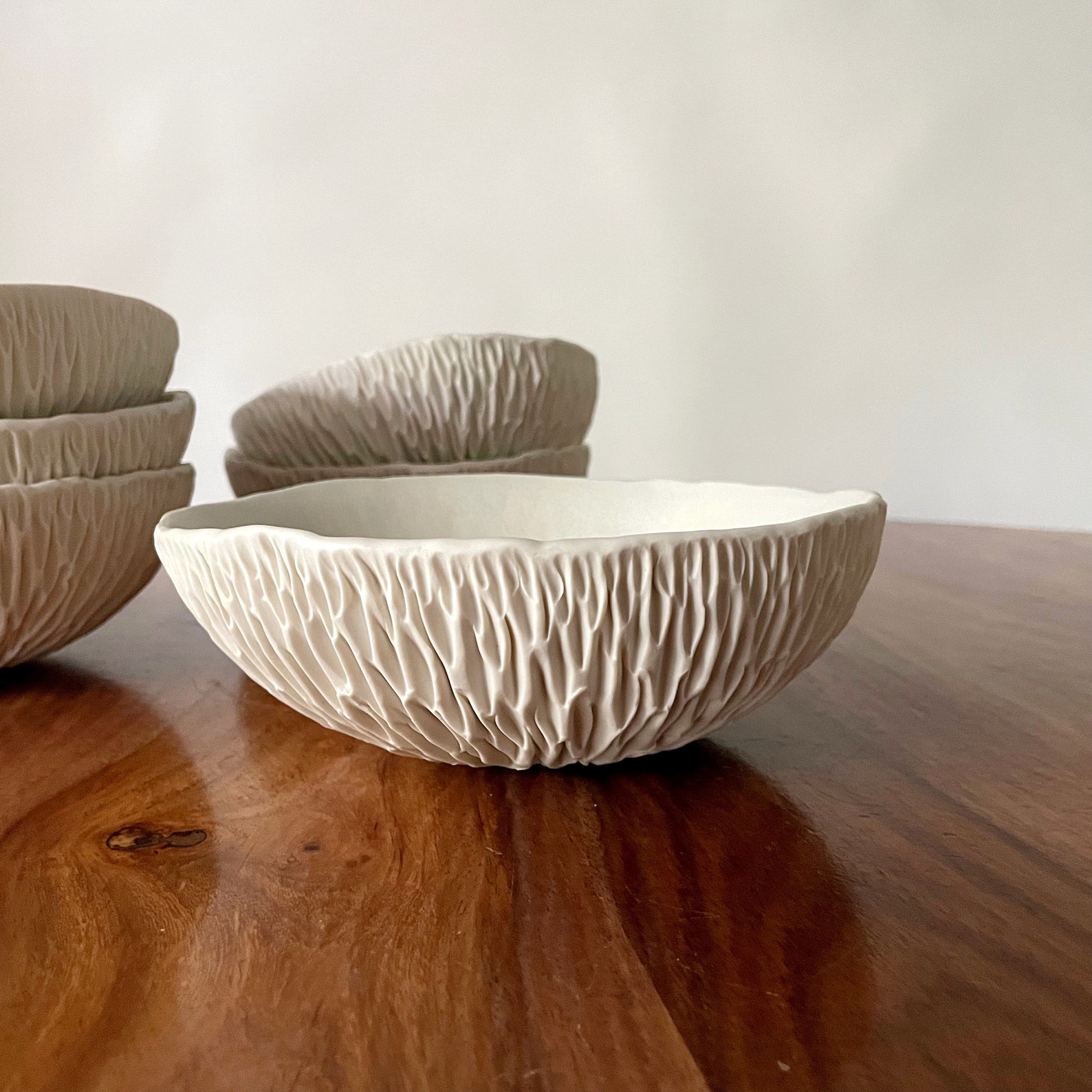 Medium Geode Bowl Snowflake White Ceramic Bowl Hostess - Etsy