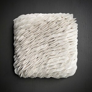 Magnolia Large Wall Tile White Textured Porcelain Wall Sculpture - Etsy