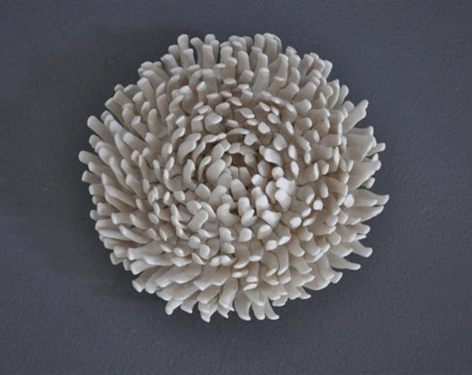 Kiku Round Porcelain Textured Wall Tile Flower Decorative - Etsy