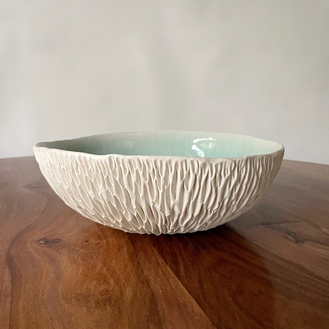 SALE Large Copper Blue Geode Bowl Ceramic Serving Bowl - Etsy