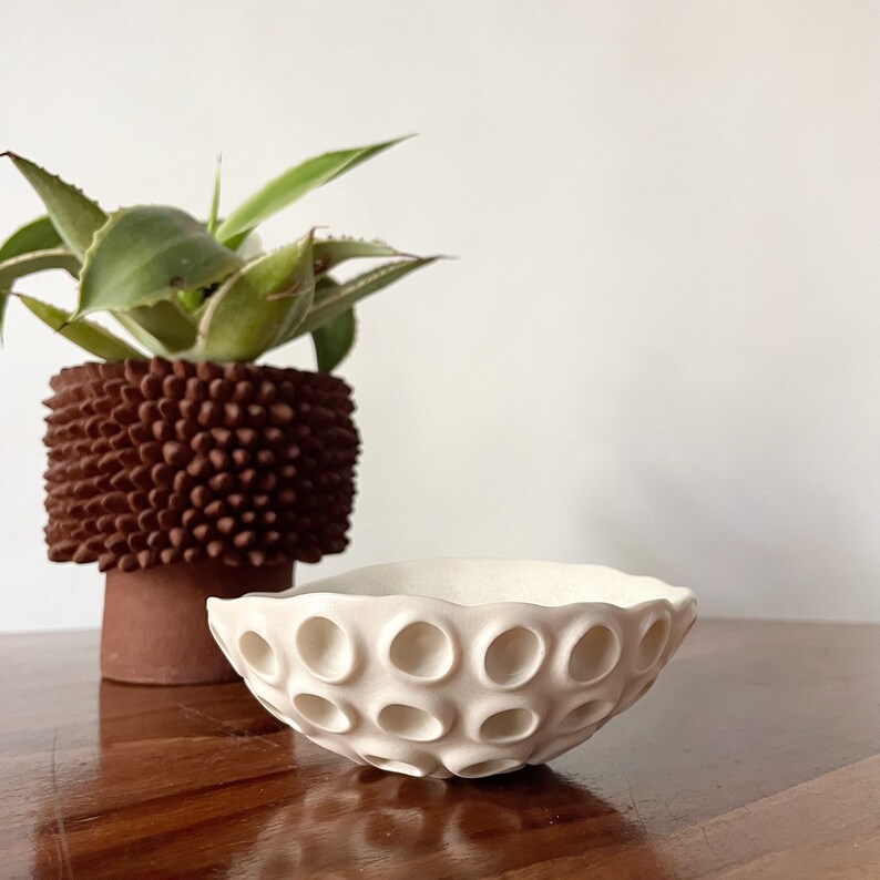 Small White Lotus Bowl Snowflake Small Carved Ceramic Bowl | Etsy