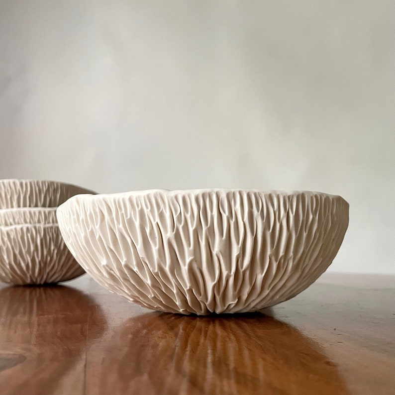 Medium Geode Bowl Snowflake White Ceramic Bowl Hostess - Etsy