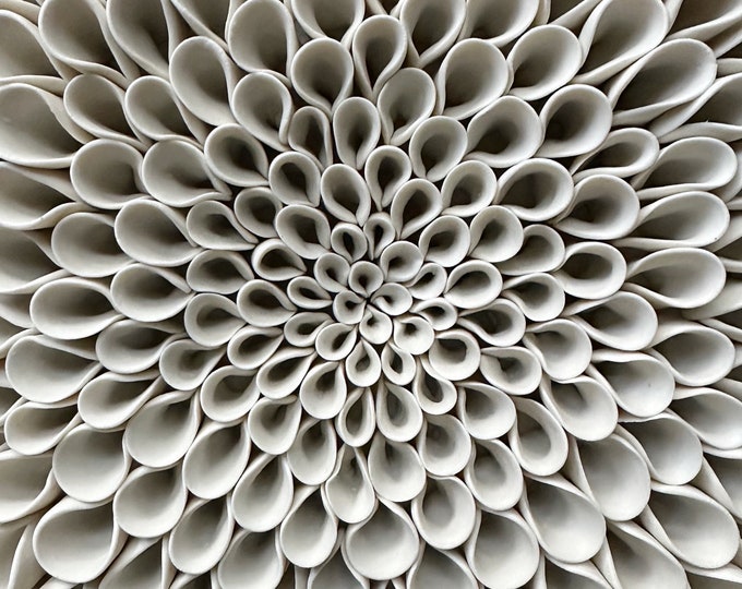 Dahlia - Large Textured Wall Tile - Porcelain Wall Flower, Ceramic Wall ...