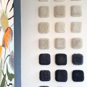 Magnolia Large Wall Tile White Textured Porcelain Wall Sculpture - Etsy
