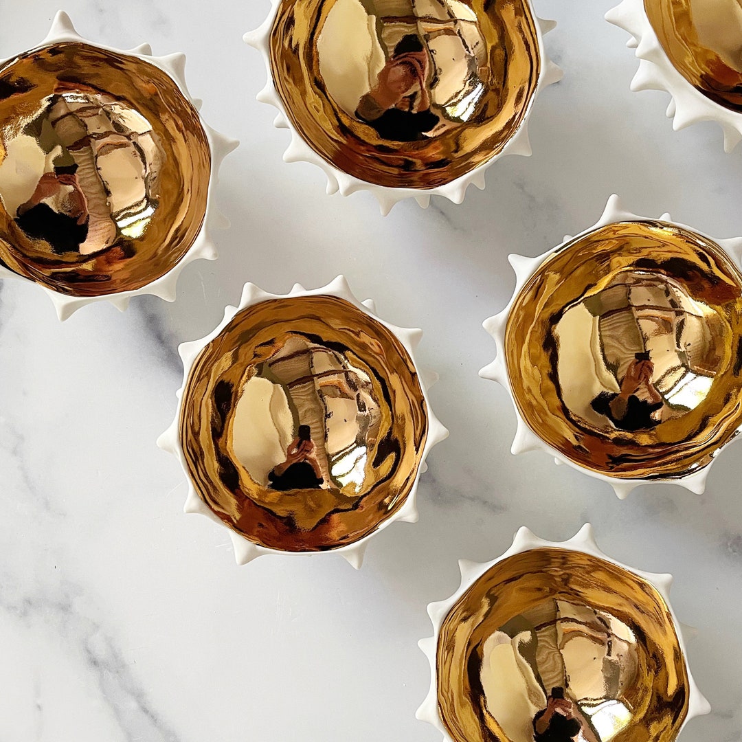 Small Gold Conch Bowl Gold Ceramic Bowl, Modern Ceramic Bowl, Pinch ...