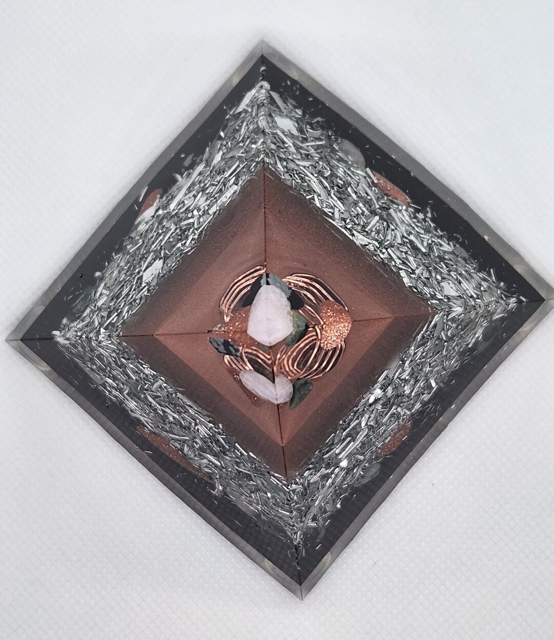 3" Orgonite Pyramid W/blue Triskelion, EMF Protection, Shungite ...