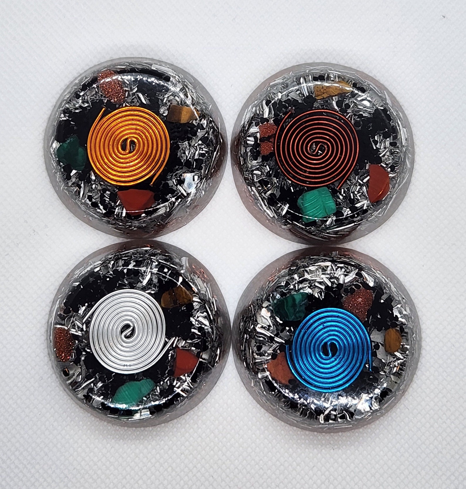 Pocket Orgonite EMF Protection, Shungite, Red Goldstone, Tigers Eye ...