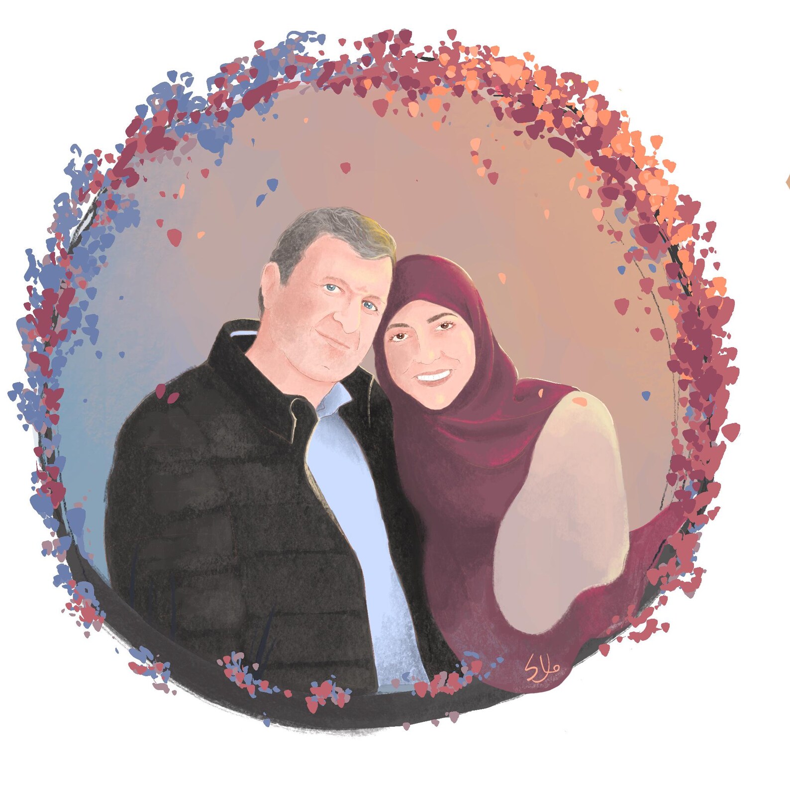 Digital Portrait, Custom Illustration, Personalized Digital Art, Couple ...