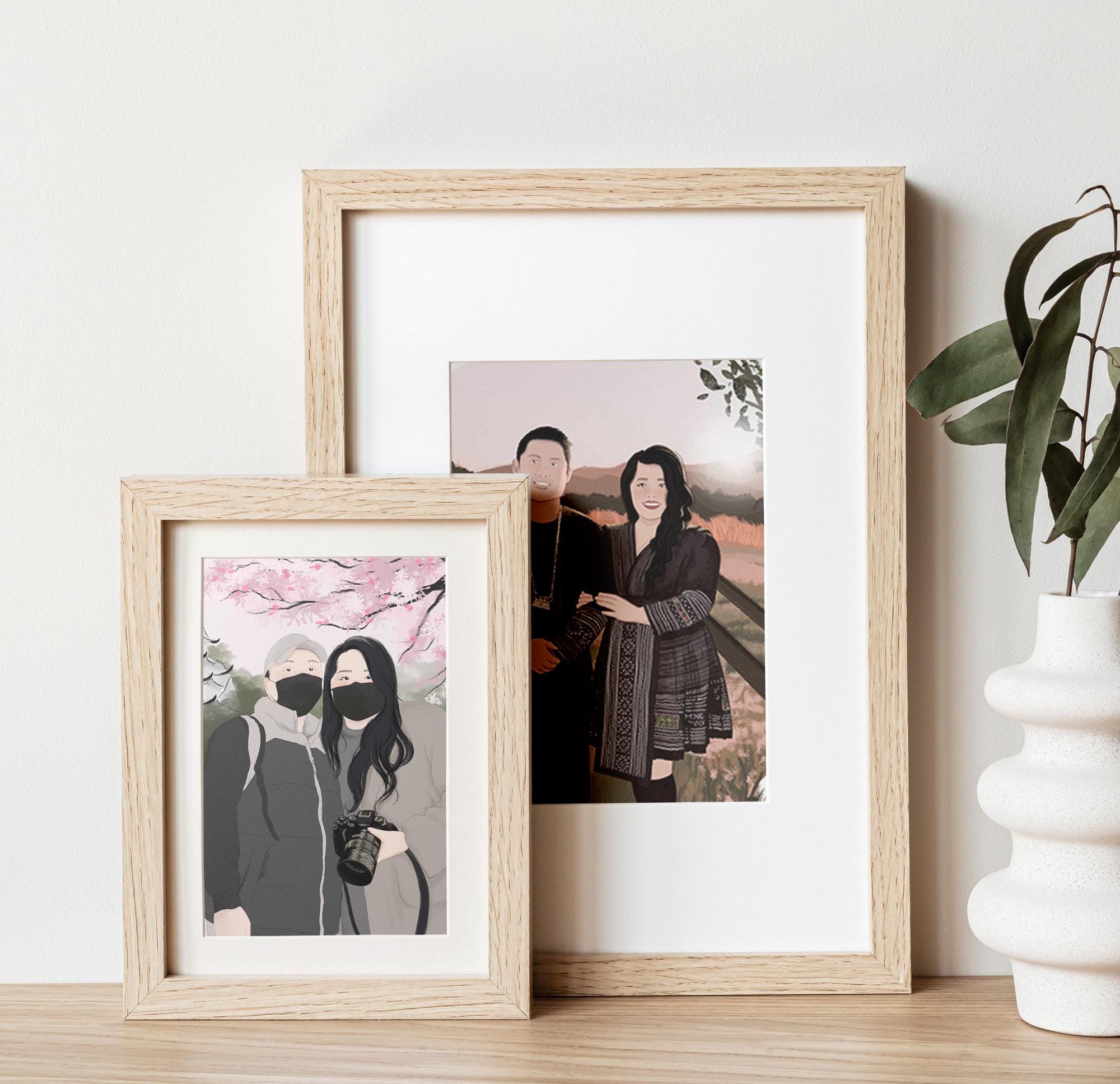 Digital Portrait, Custom Illustration, Personalized Digital Art, Couple ...