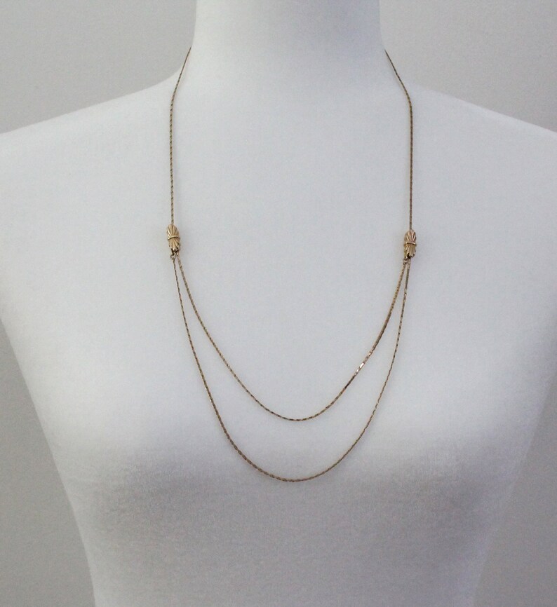 Gold Tone Adjustable Necklace Vintage Golden Thin Chain - Etsy