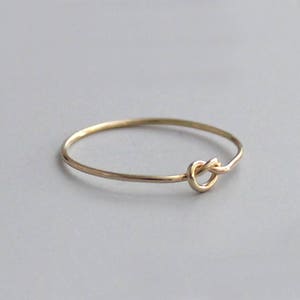14K Gold Knot Ring, Solid Gold Ring, Love Knot Ring, Gold Stacking Ring ...