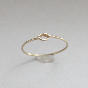 14K Gold Knot Ring, Solid Gold Ring, Love Knot Ring, Gold Stacking Ring ...