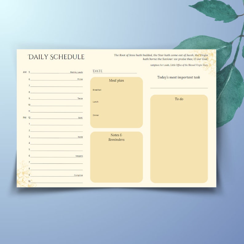 BUNDLE Printable Catholic Daily Schedule Planner, Journal Organiser in ...