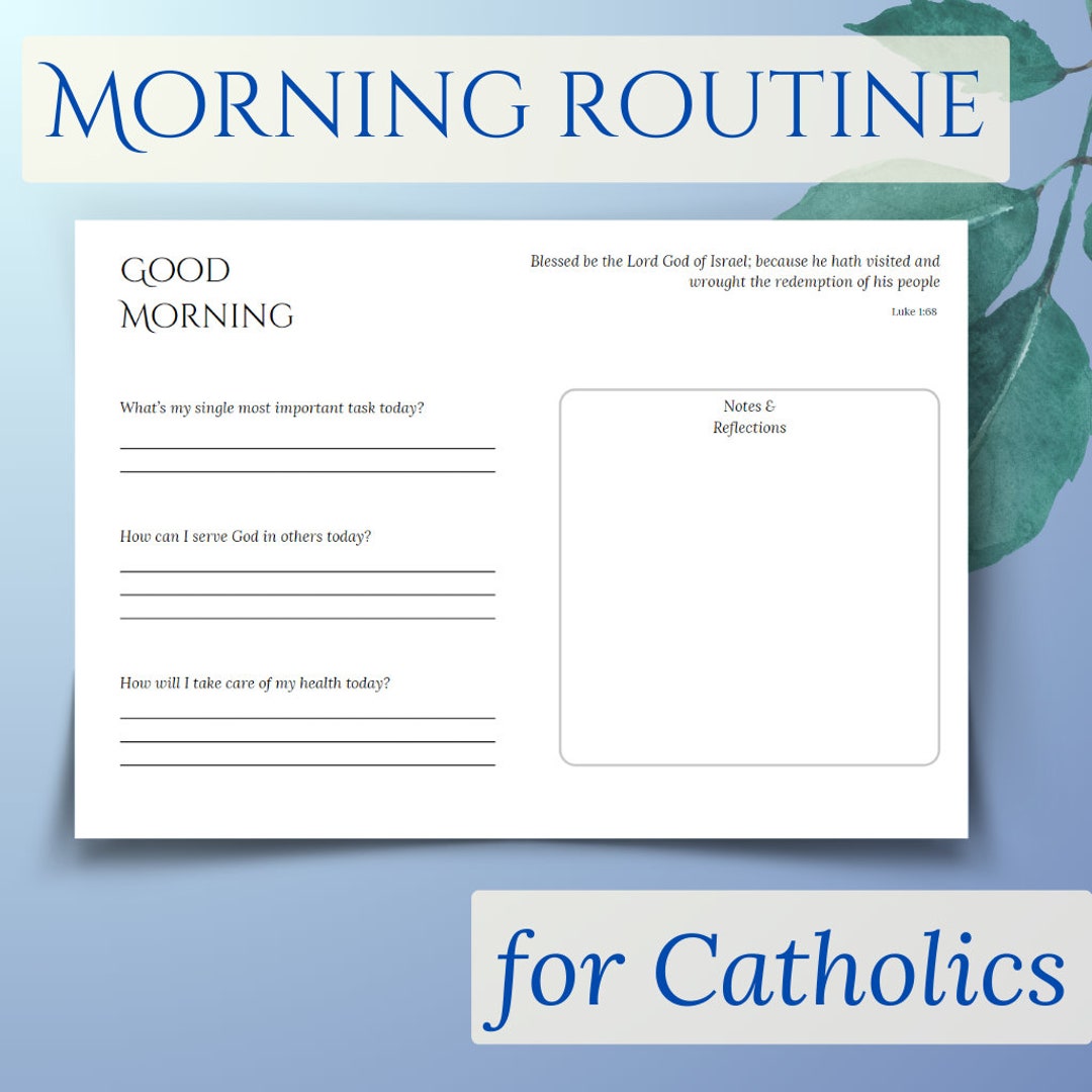 Catholic Morning Routine Printable Planner Sheet for Catholics ...