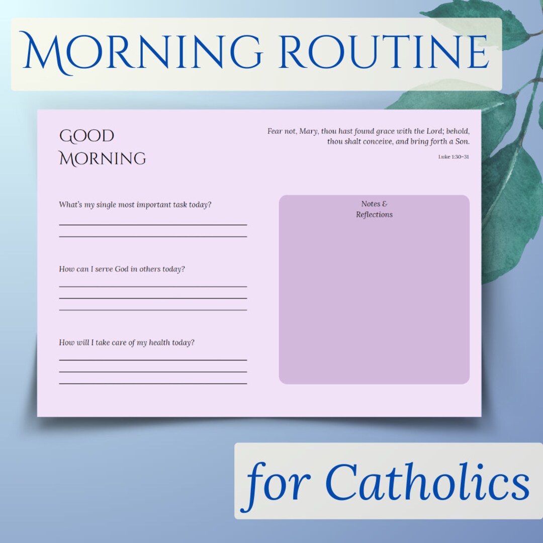 Catholic Morning Routine Printable Planner Sheet for Catholics ...