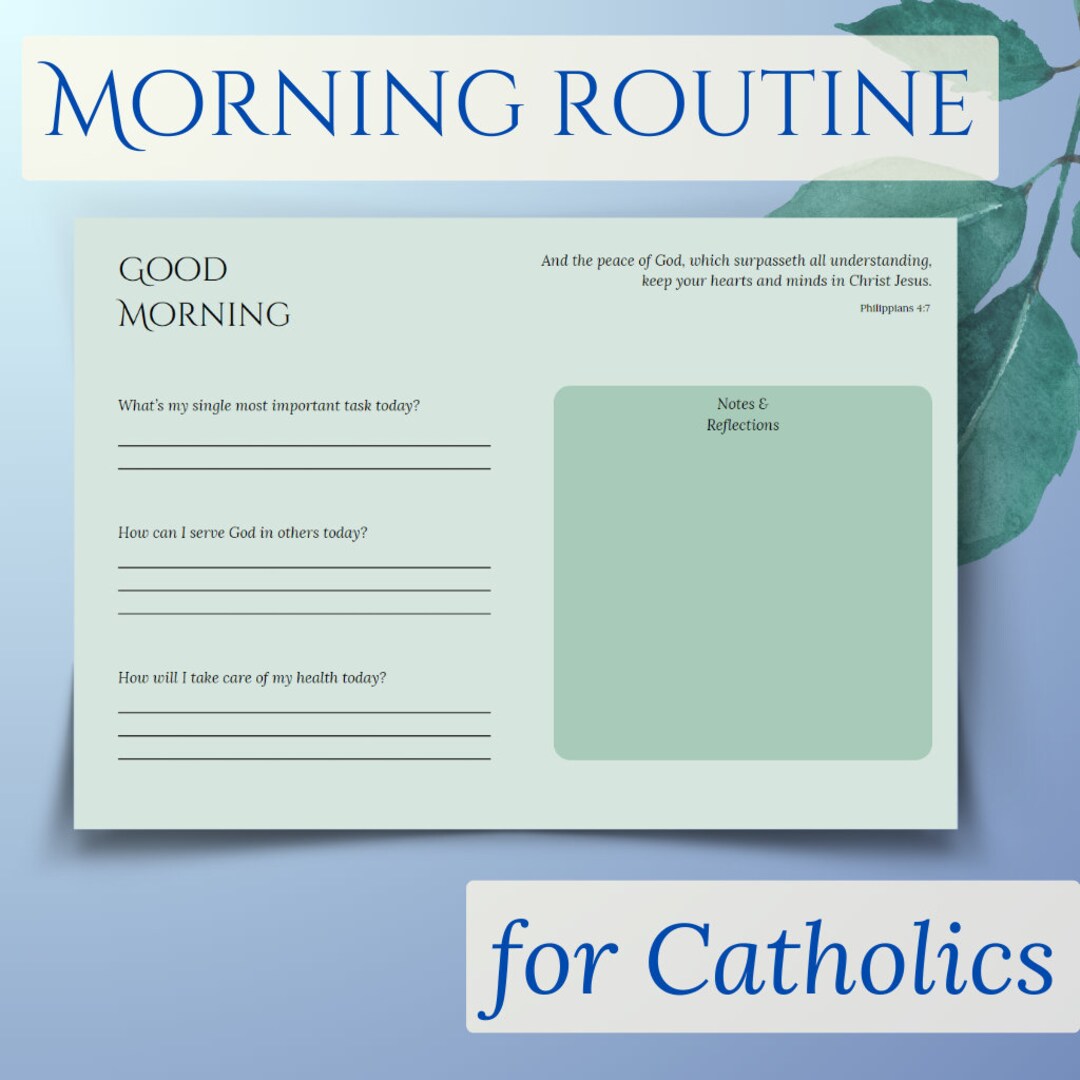 Catholic Morning Routine Printable Planner Sheet for Catholics ...