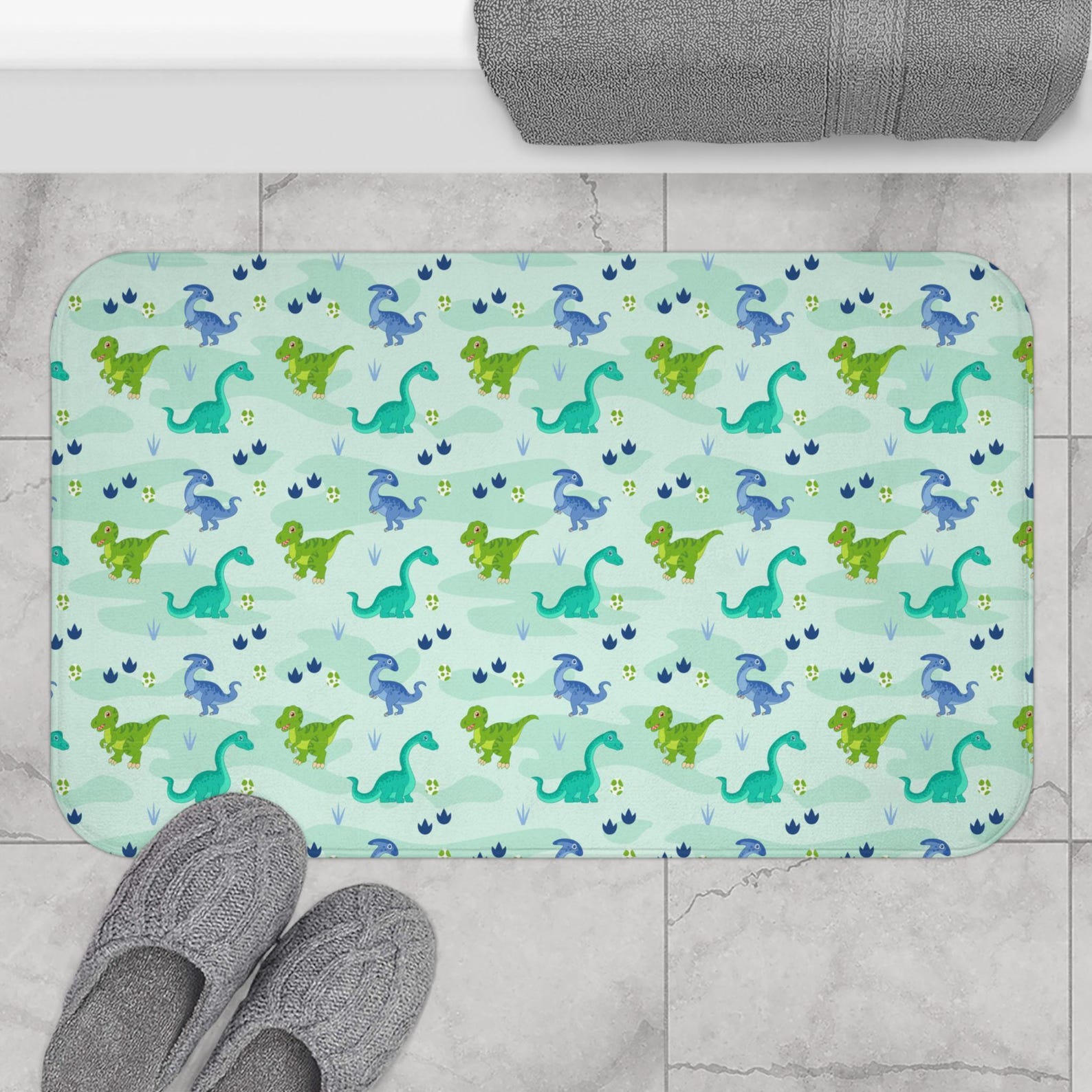 Dinosaur Bath Mat Dinosaur Gift for Boy Bathroom Decor First Birthday ...