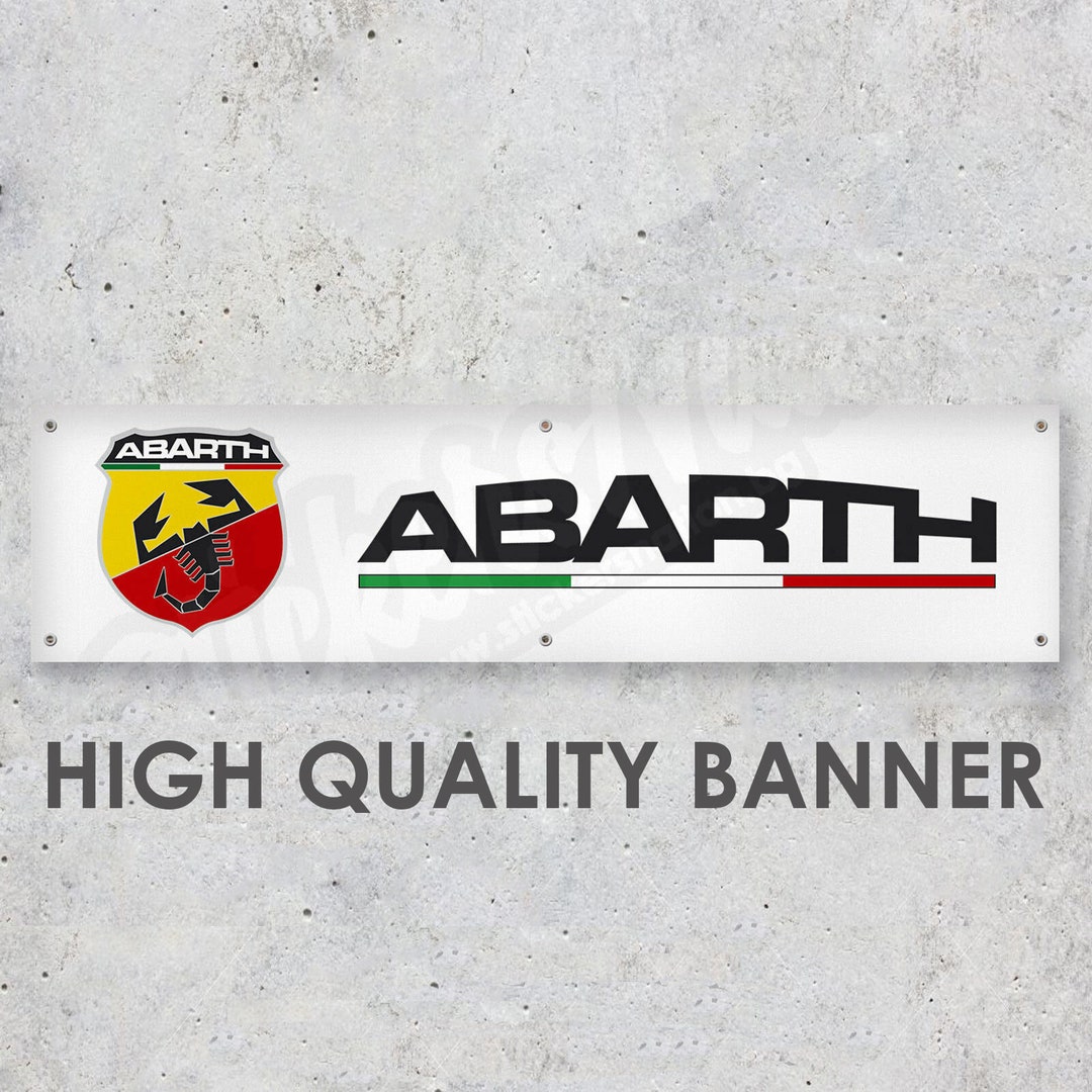Fiat Abarth Vinyl Banner Garage Motorsport Sign Decoration Bike ...