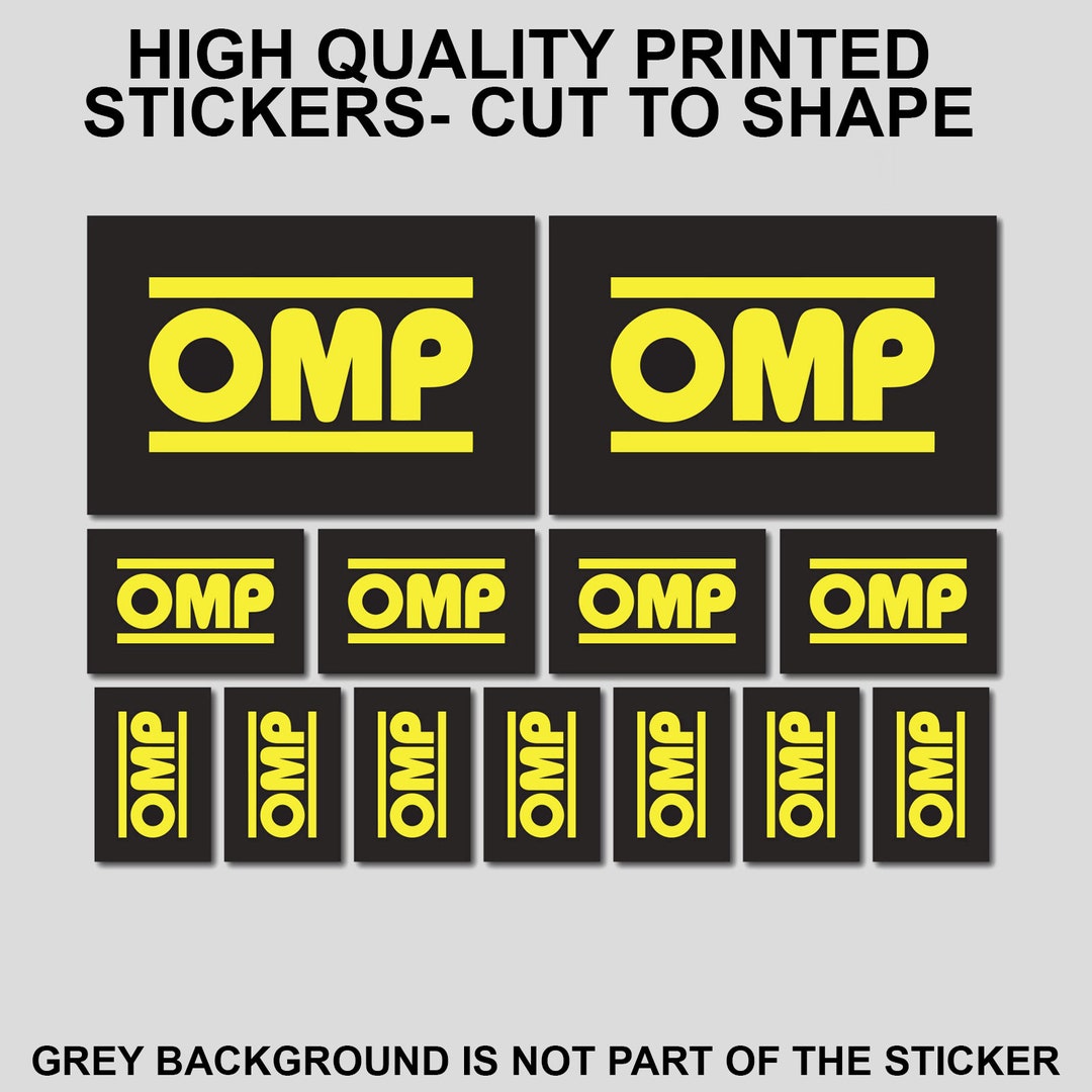 OMP Printed Vinyl Sticker Sheet Decals Car Accessories Kart Rally ...