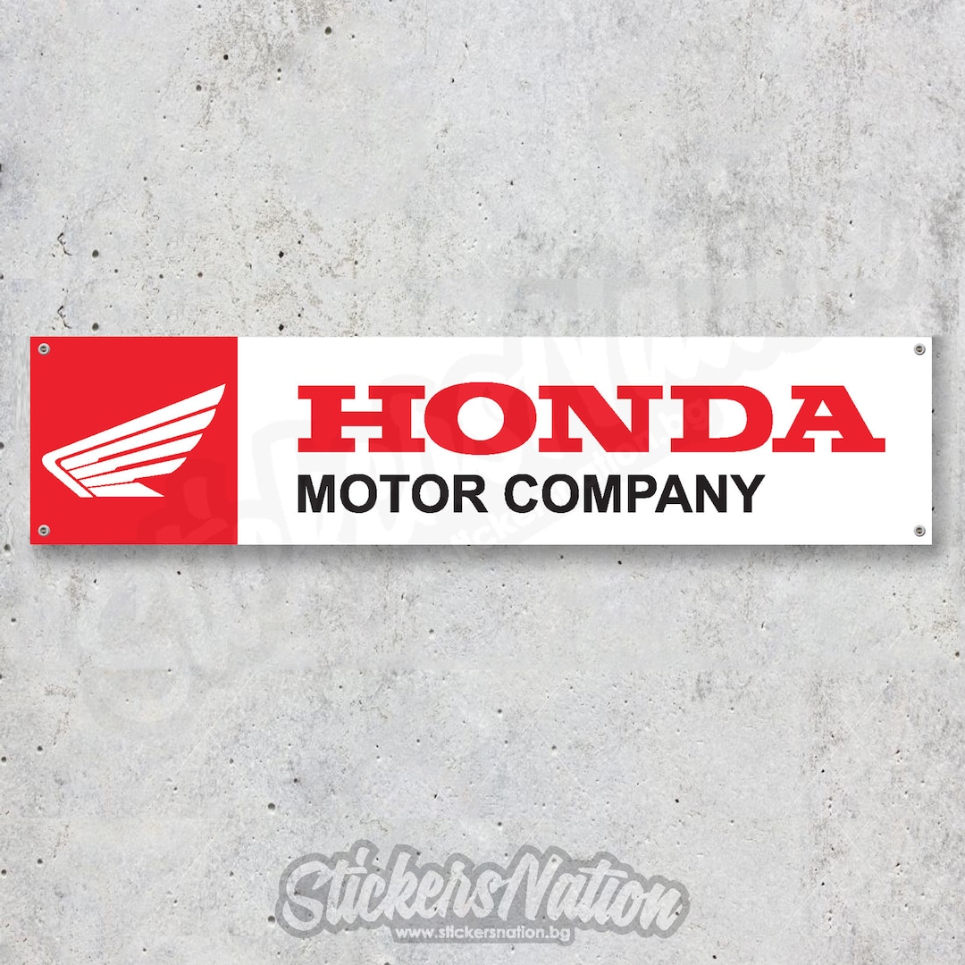 Honda Motor Company Vinyl Banner Garage Motorsport Motorbike Sign ...