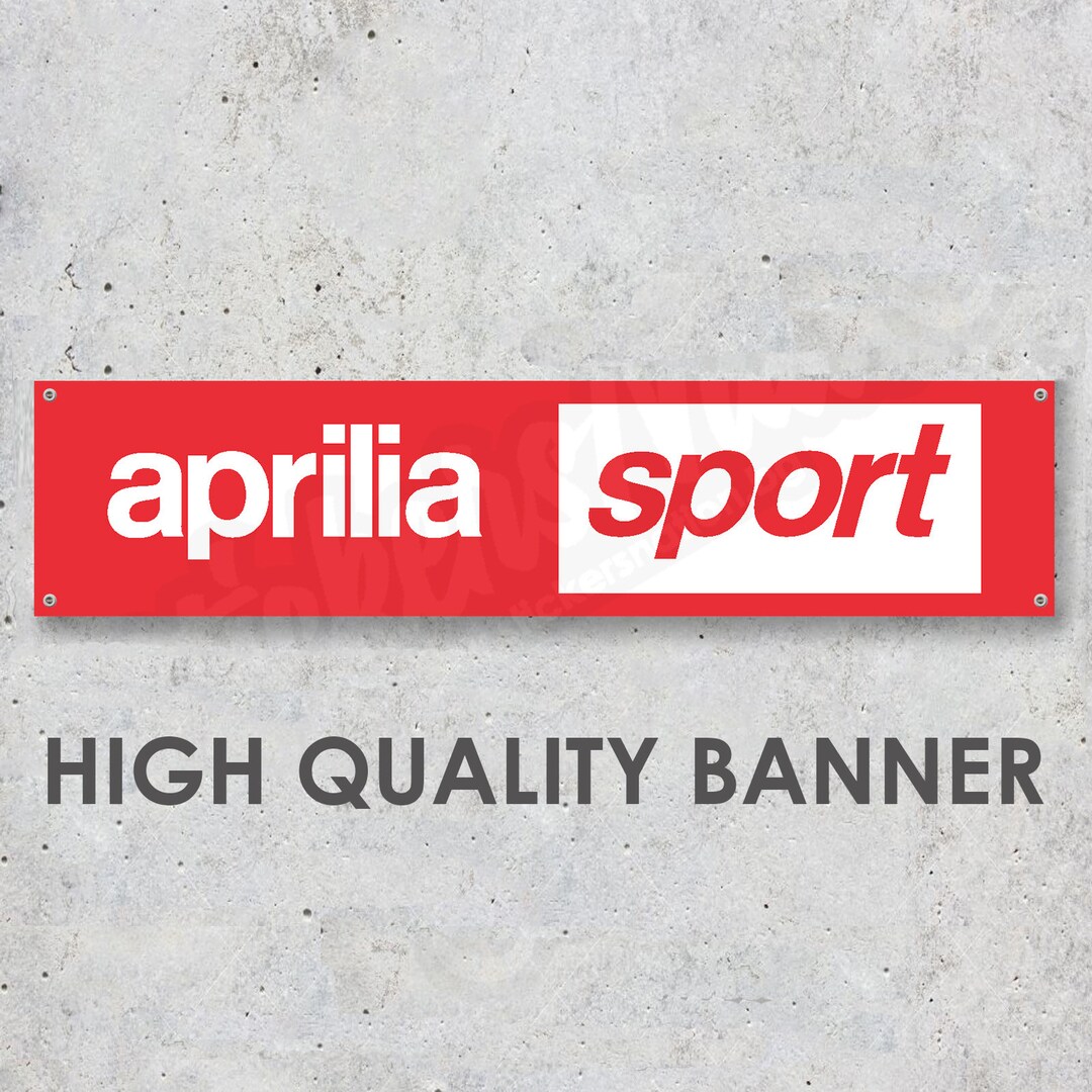 Aprilia Sport Vinyl Banner Garage Motorsport Motorbike Sign Decoration ...