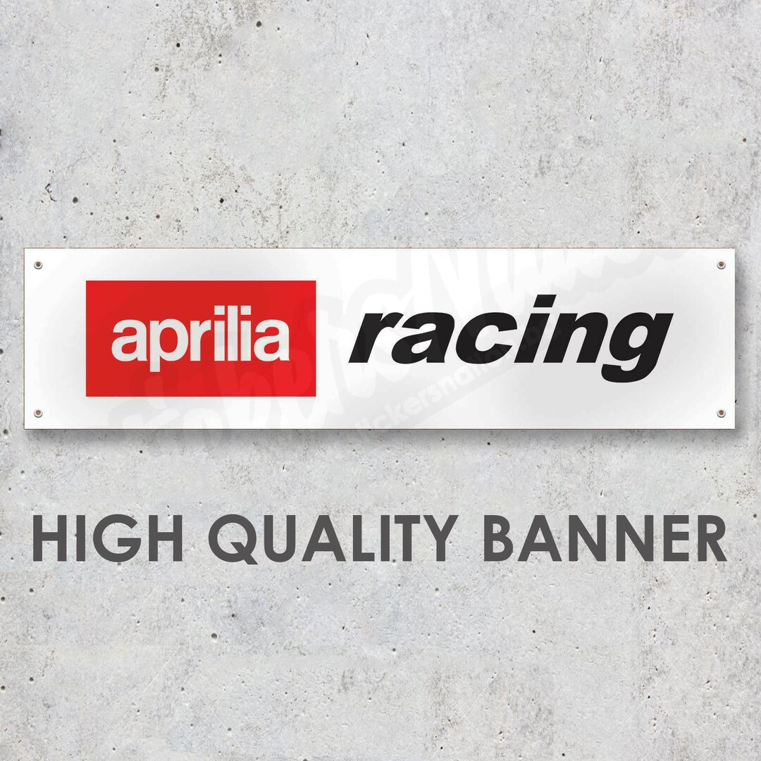 Aprilia Racing Vinyl Banner Garage Motorsport Motorbike Sign Decoration ...