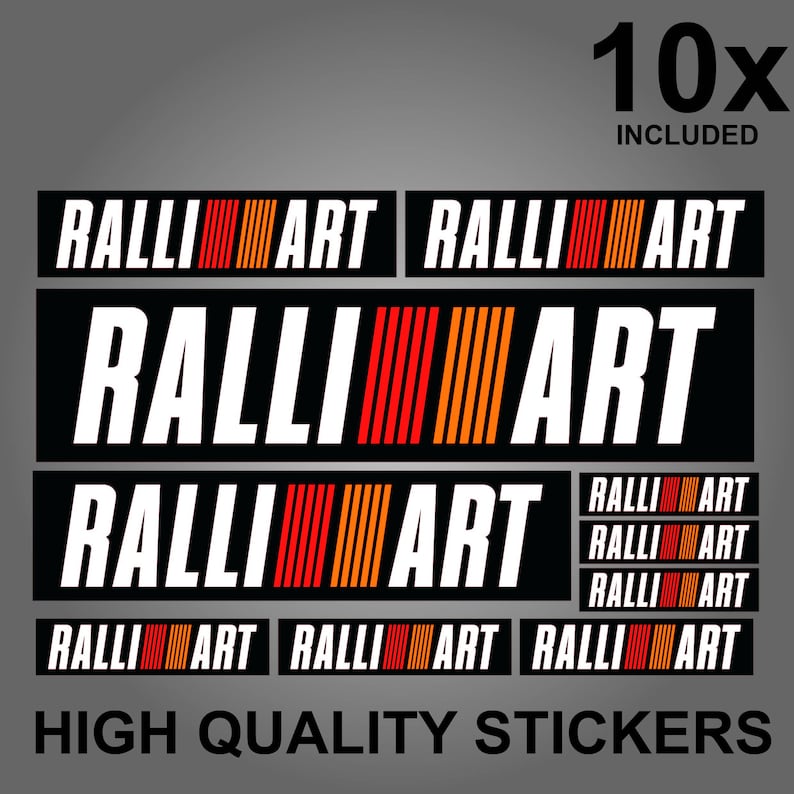 10x Ralliart Printed Vinyl Sticker Sheet Decals - Etsy
