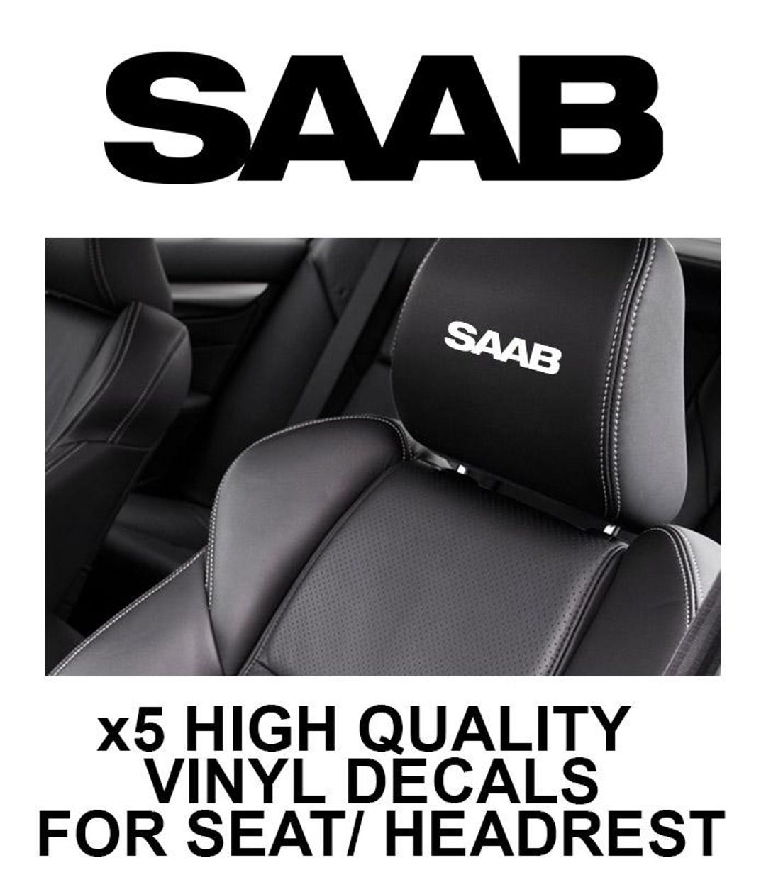 5x SAAB Car Headrest Stickers Decals Graphics for Leather Pvc Seats - Etsy