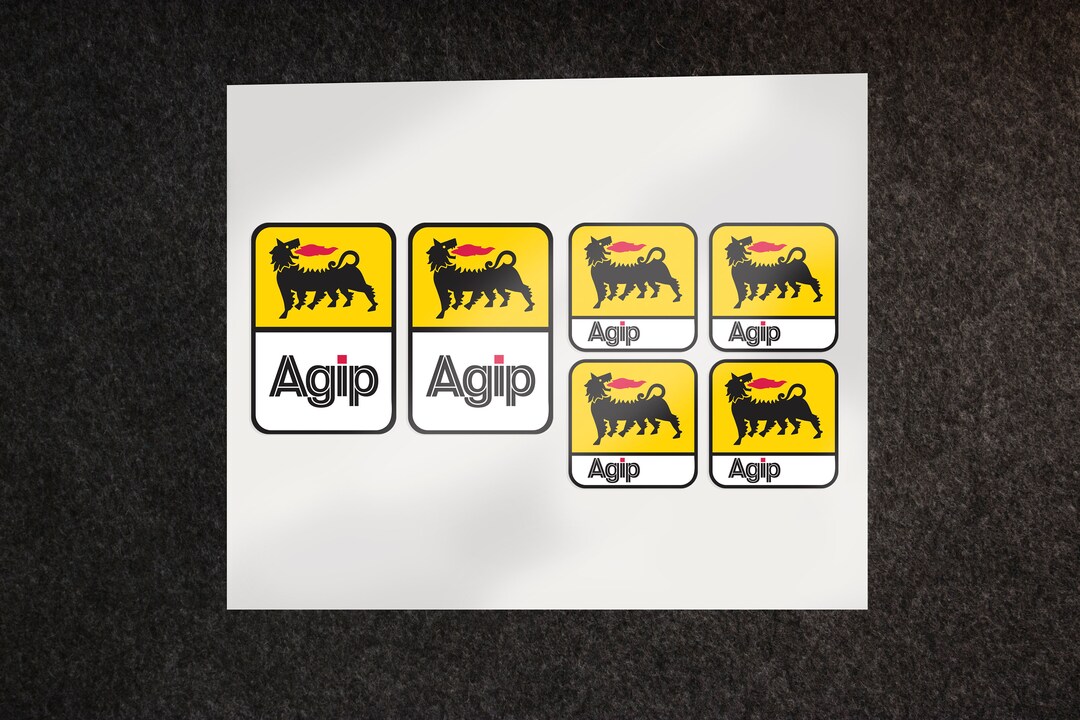 Agip Printed Vinyl Sticker Sheet Decals Motor Oil Lubricants Car ...