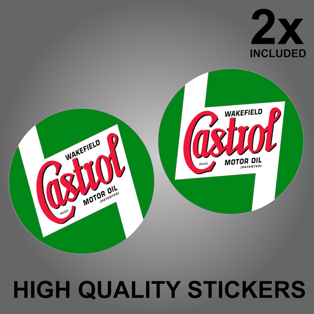 2x Castrol Wakefield Printed Vinyl Sticker Sheet Decals Car Motorbike ...