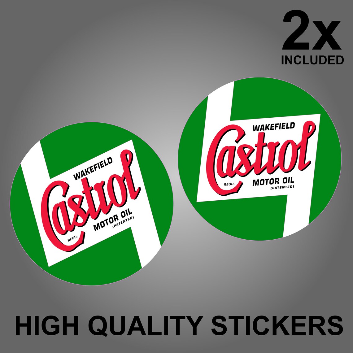 2x Castrol Wakefield Printed Vinyl Sticker Sheet Decals Car Motorbike ...