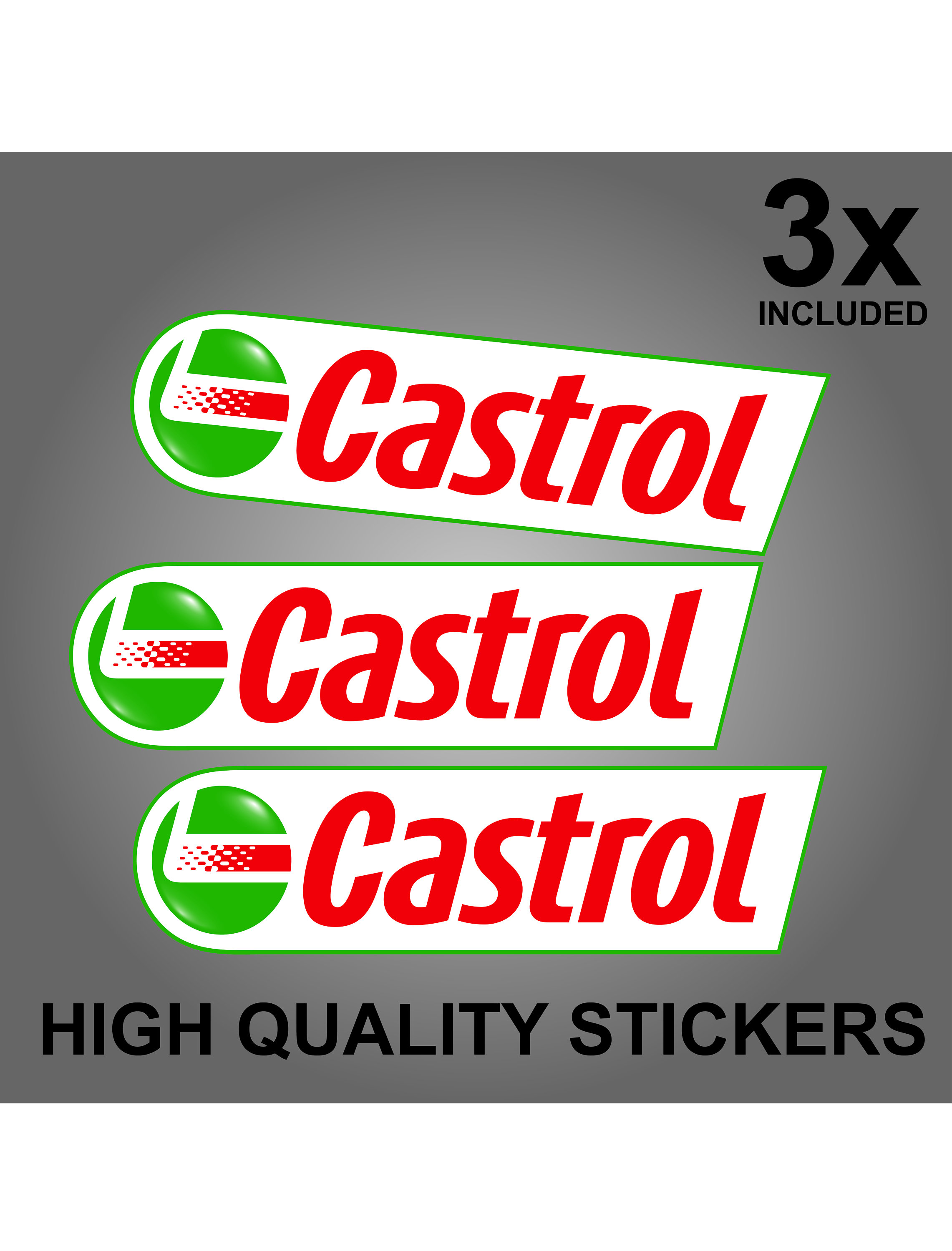 3x Castrol Printed Vinyl Sticker Sheet Decals Car Motorbike Motor Oil ...