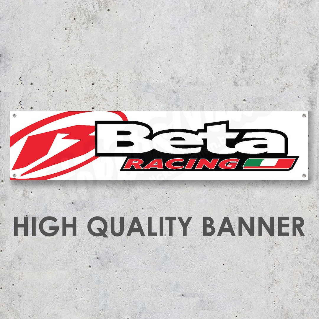 Beta Racing Vinyl Banner Garage Motorsport Motorbike Sign Decoration ...