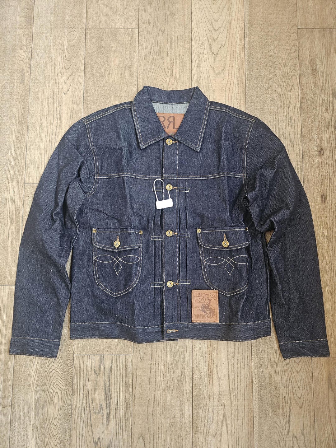 RRL Ralph Lauren Raw Denim Jacket Model 381 Coat Cowboy Western NWT ...