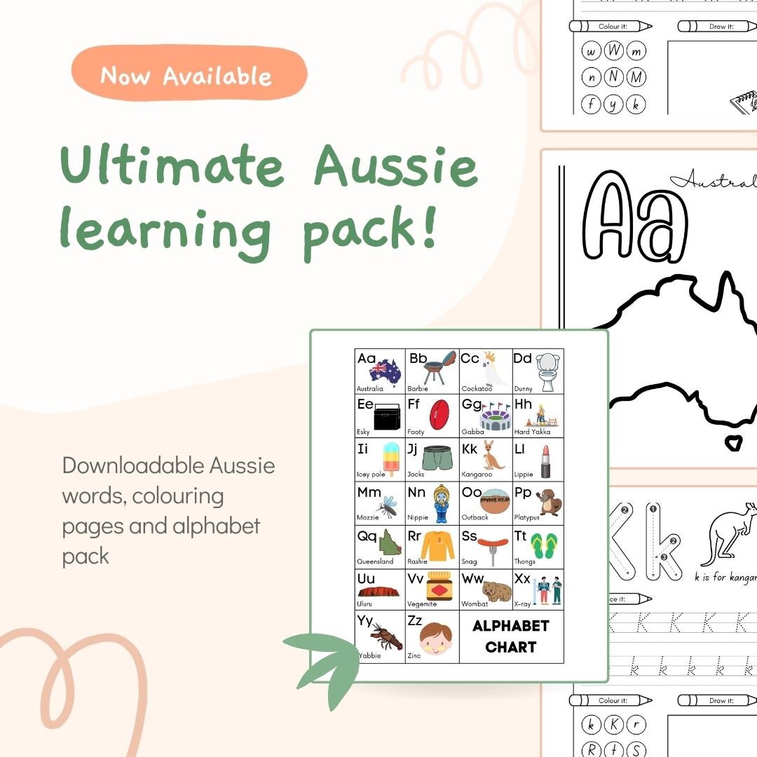 Aussie Word Learning Pack - Etsy