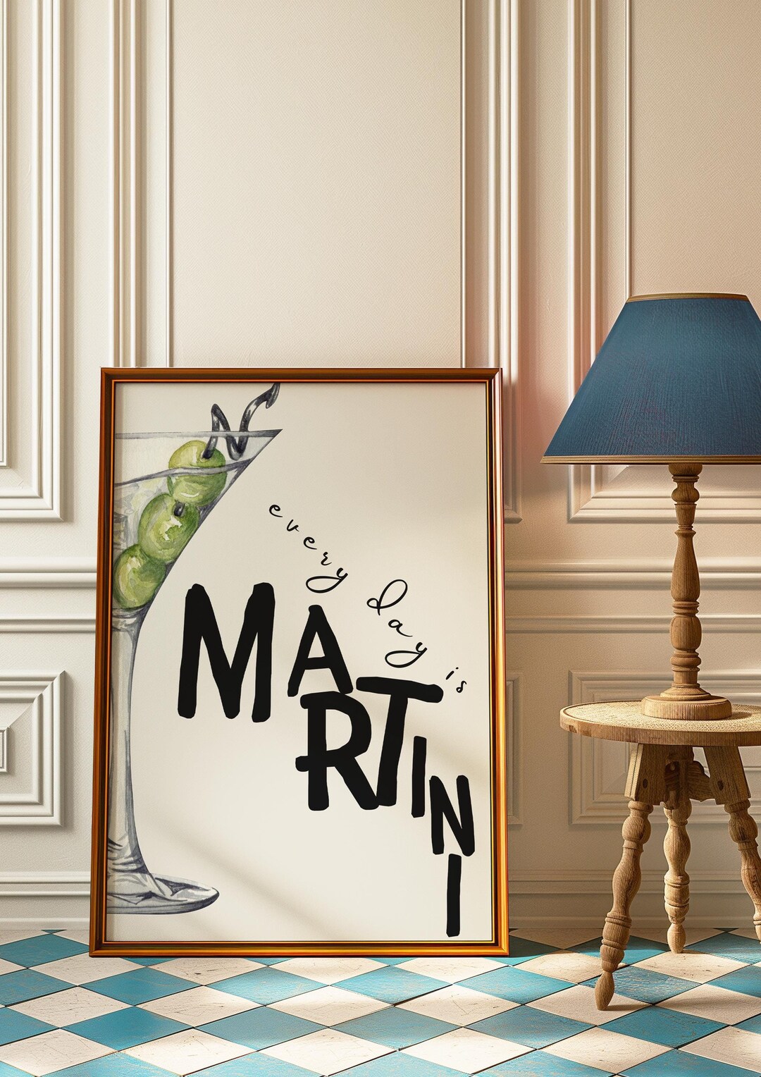 Chic Martini Quote Art Print every Day is Martini stylish Wall Décor ...