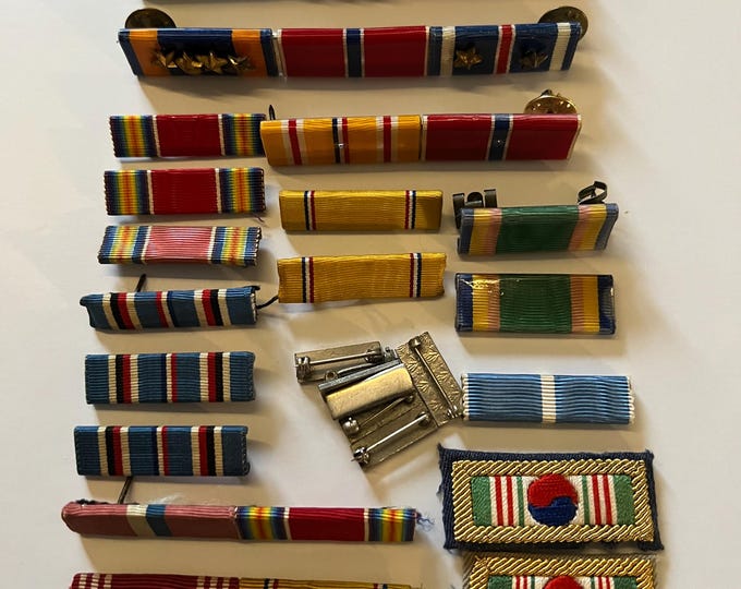 Original WWII Military Ribbon Bars | Vintage US Army Medal Ribbons ...