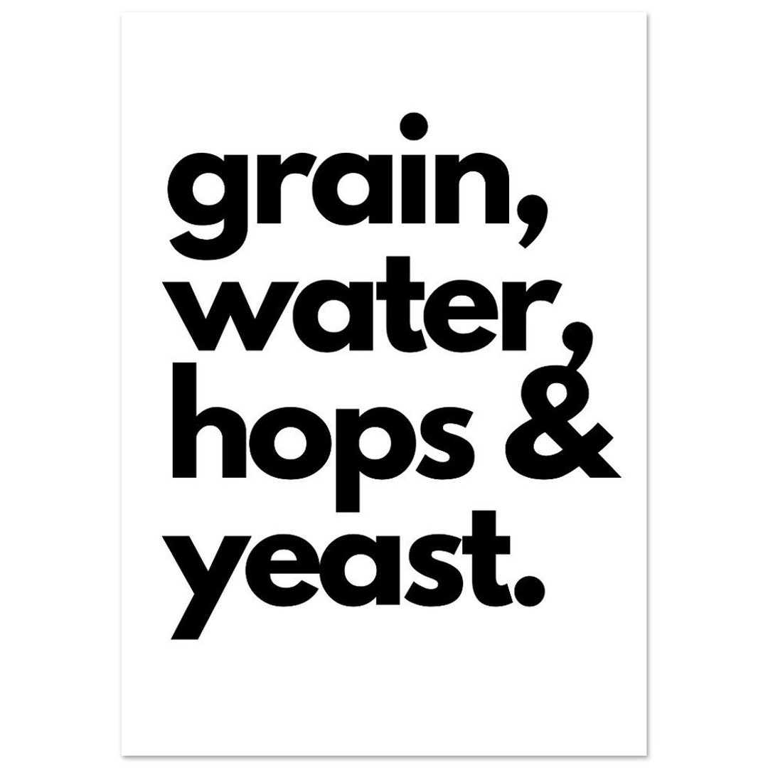 BREWING BEER POSTER Homebrewing Craft Beer Homebrew Home Bar Home Pub ...