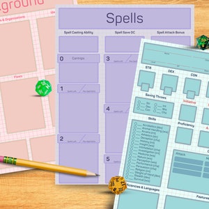 Custom Minimal Dnd 5e Printable and Fillable Character Sheet PDF - Etsy