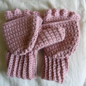 Pink Wool Convertible Mittens Pink Wool Blend Convertible Mittens Blush ...